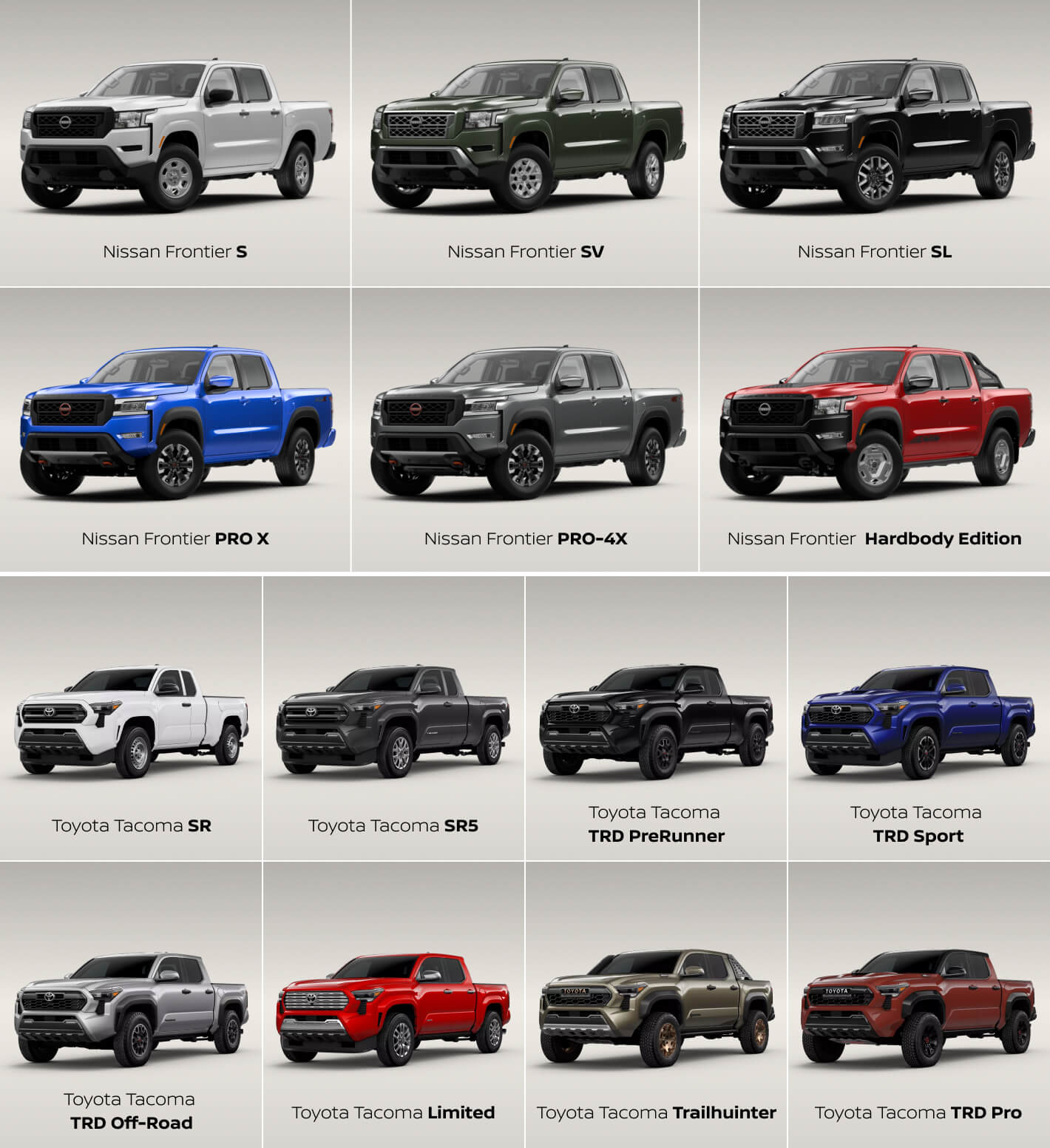 2026 Nissan Frontier Vs. Toyota Tacoma Comparison